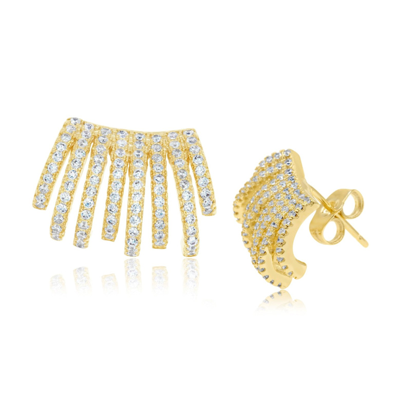 Pave Caged Huggies - Gold | SHYMI | Wolf & Badger