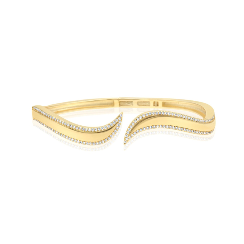Pave Outline Curl Cuff - Gold | SHYMI | Wolf & Badger
