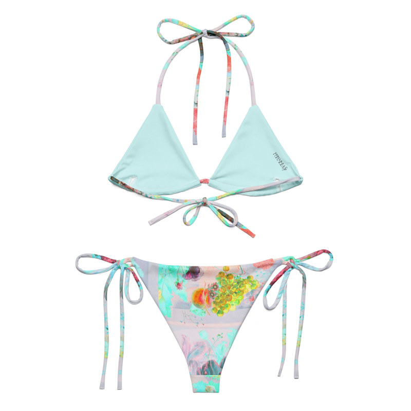 Peaches & Grapes Floral Print Recycled String Bikini | Formula S7 ...