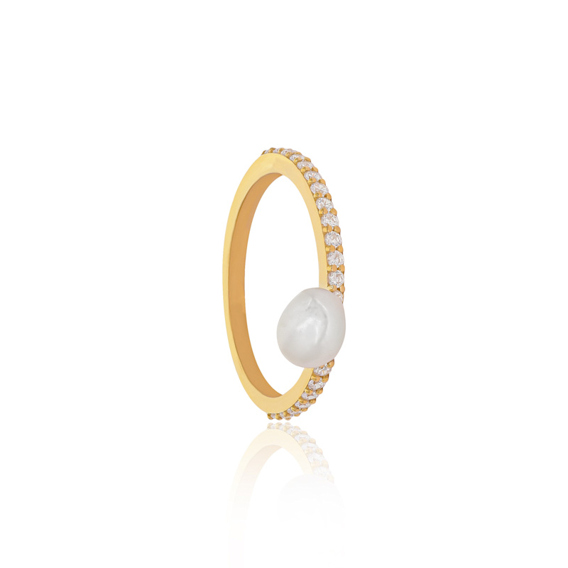 Pearl Deco Ring - Pearl Ring For Women | The Jewelz | Wolf & Badger