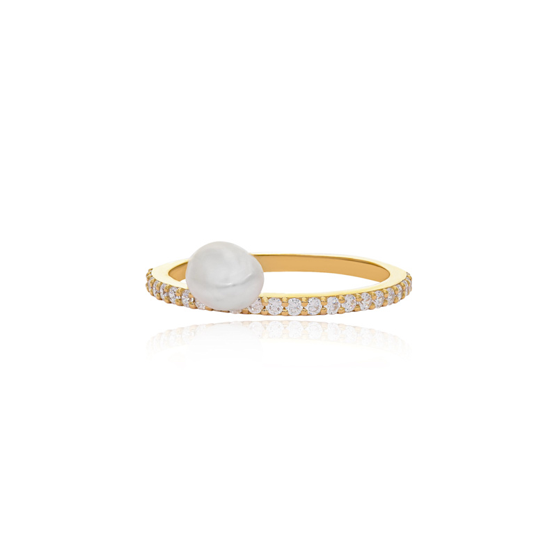 Pearl Deco Ring - Pearl Ring For Women | The Jewelz | Wolf & Badger