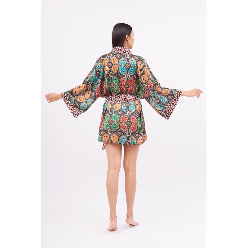Ladybug Short Satin Kimono | Peraluna | Wolf & Badger