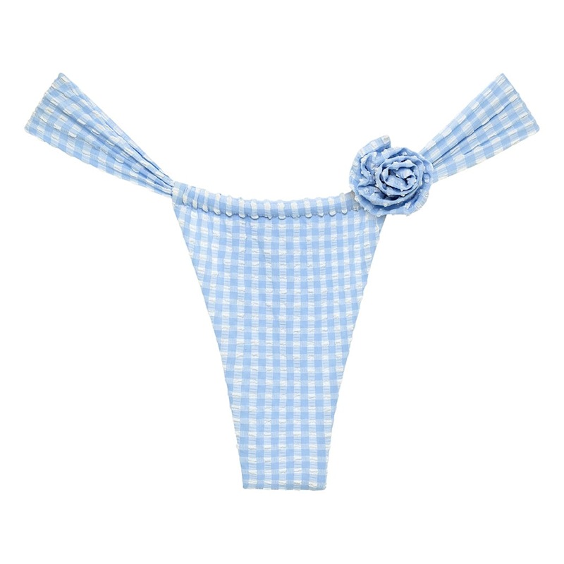 Peri Micro Gingham Sandra Bikini Bottom | Montce Swim | Wolf & Badger