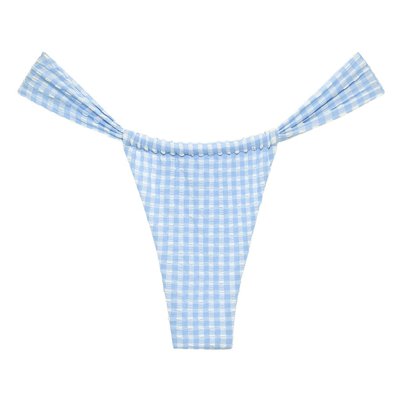 Peri Micro Gingham Sandra Bikini Bottom | Montce Swim | Wolf & Badger