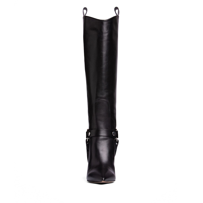 Phoebe Black Leather High Heel Comfortable Tall Boot Sexy Elegant For ...