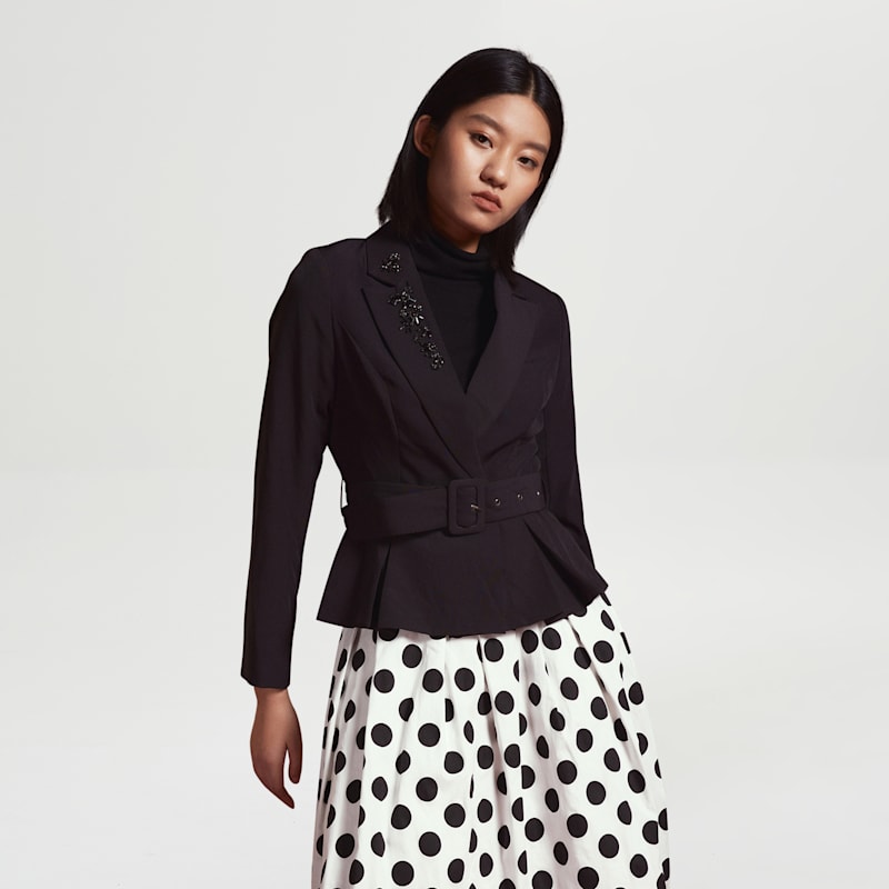 Pleated Skirt Tailor Jacket With Embroidery | Smart and Joy | Wolf & Badger