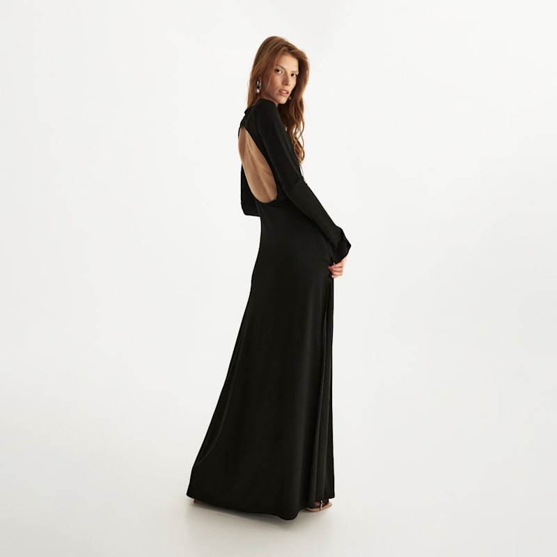 Open Back Dress With Side Split | LITA COUTURE | Wolf & Badger
