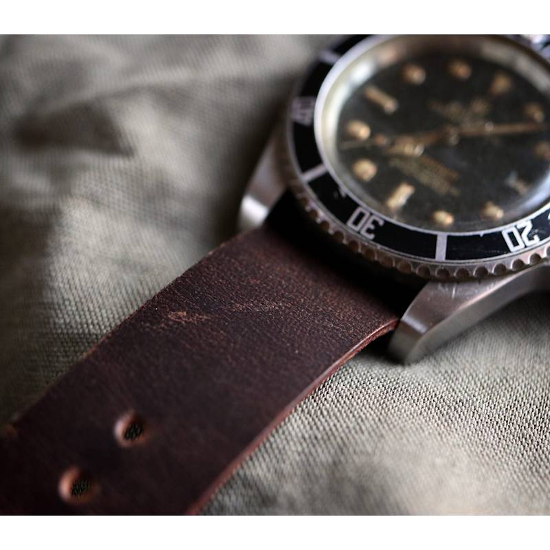 Military Style Watch Strap - Antique Brown | Roarcraft | Wolf & Badger
