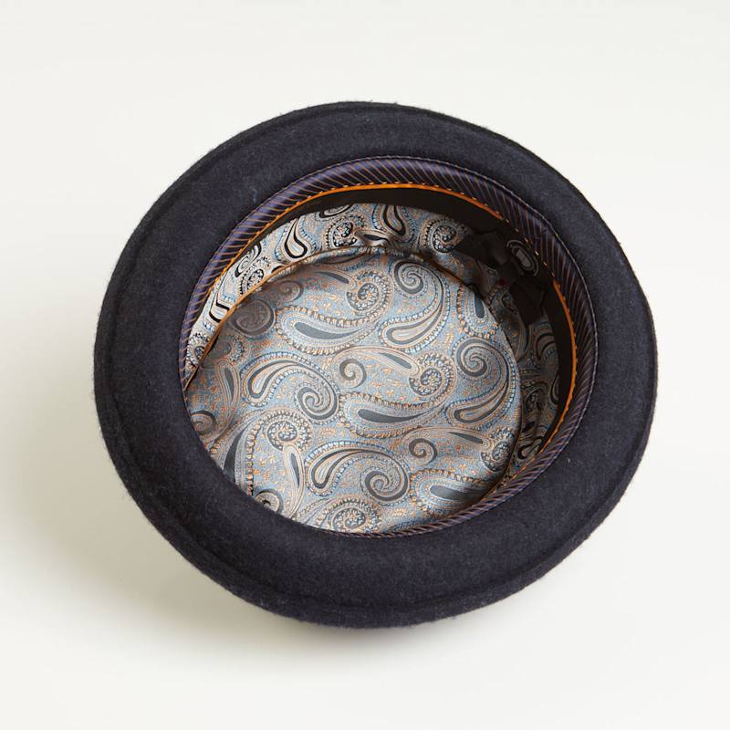 Quintin Ink Felt Oval Crown Porkpie Hat | Dasmarca Hats | Wolf & Badger