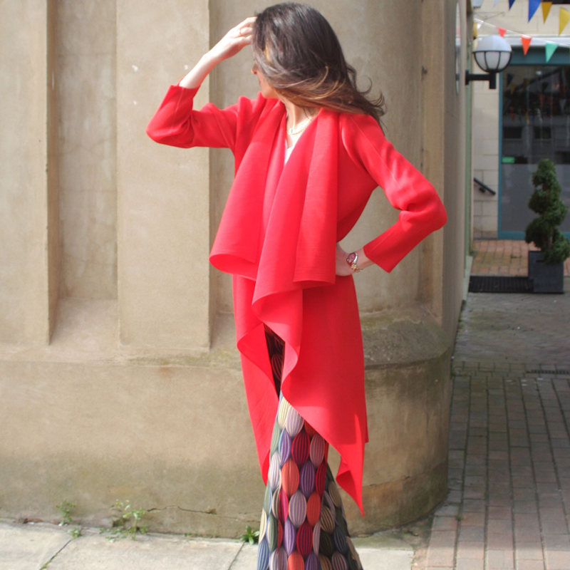 Red Waterfall Crinkle Coat | Beatrice von Tresckow | Wolf & Badger