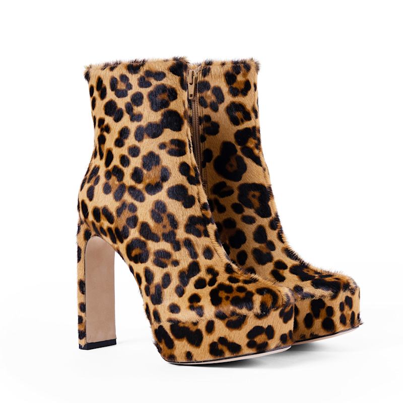 Rising Star Leopard Print Pony Hair Platform Ankle Boot | iL FRATELLINO ...