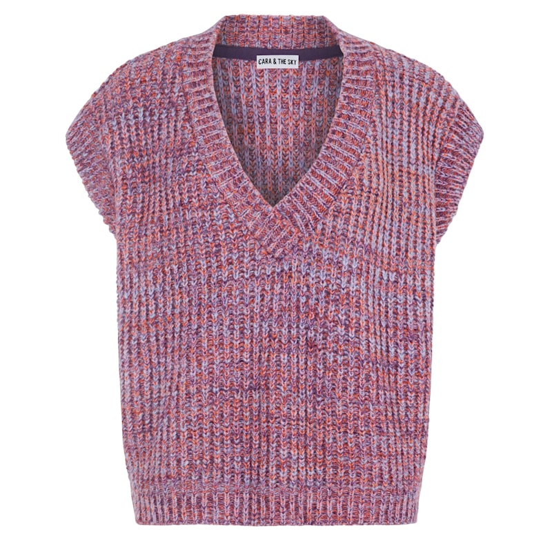 Sara V Neck Twist sleeveless jumper Vest - Multicolour | Cara & The Sky ...