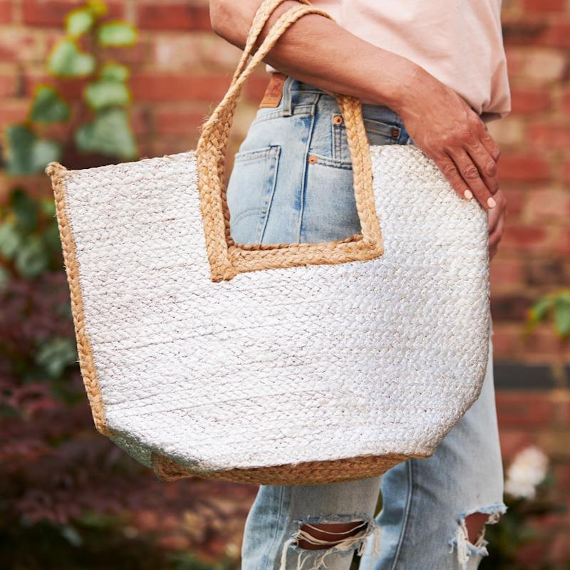 Silver Jute Beach Bag | VIDA VIDA | Wolf & Badger