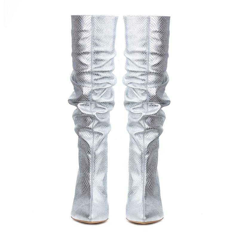 Silver Leather Eva Boots | Ginissima | Wolf & Badger