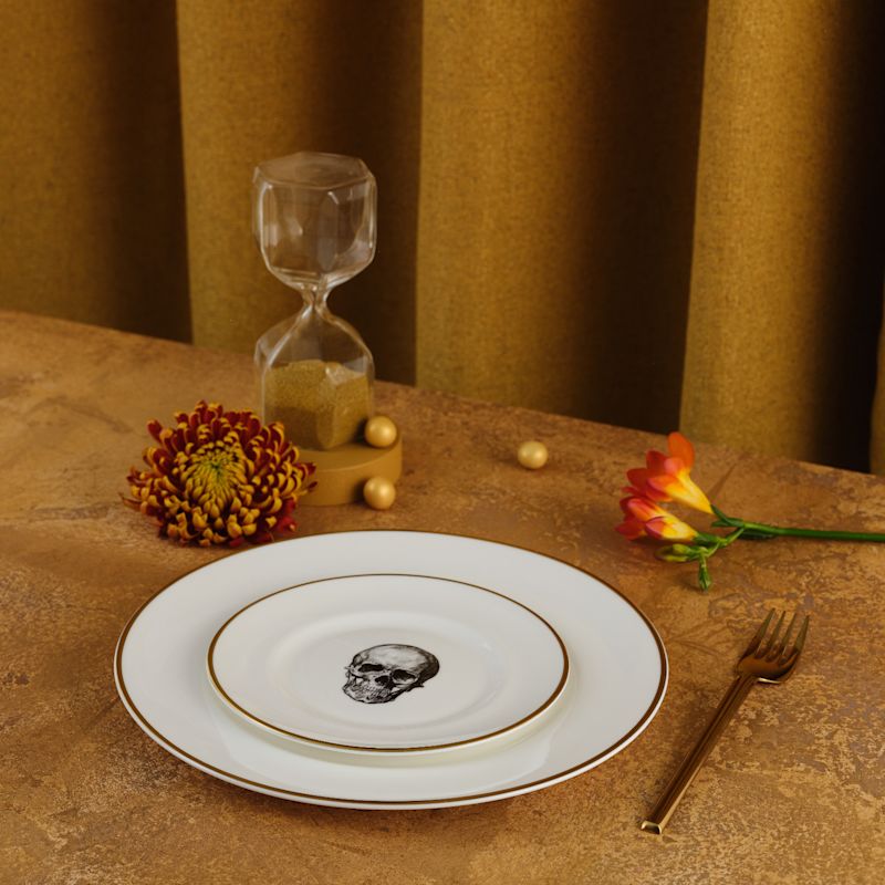 Skull Bone China Dessert Plate | Melody Rose London | Wolf & Badger