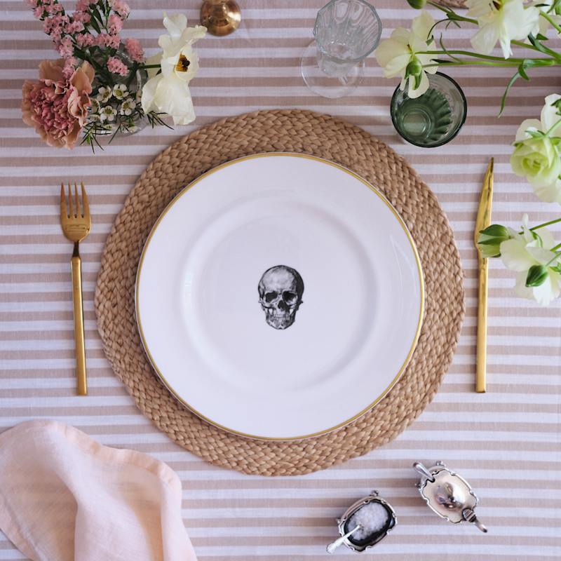 Skull Bone China Dinner Plate | Melody Rose London | Wolf & Badger