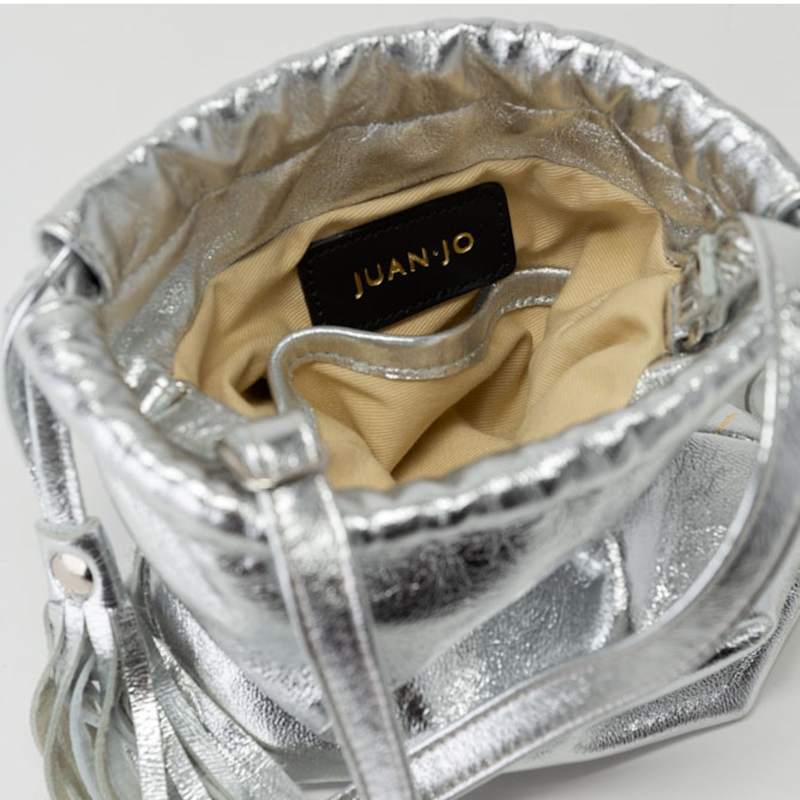 Small Silver Leather Purse - Evening Pouch | JUAN-JO | Wolf & Badger
