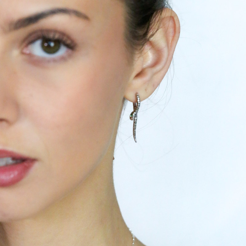 Snake Hoops In Silver | MISS CECILIA | Wolf & Badger