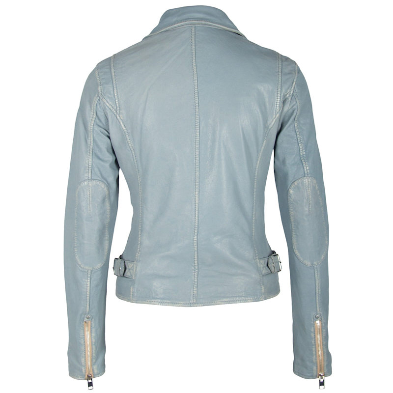 Sofia Rf Leather Jacket, Winter Sky | MAURITIUS | Wolf & Badger