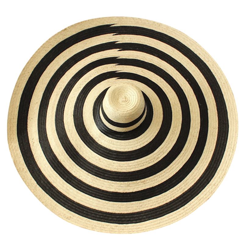 Solana Oversized Straw Hat In Black X Natural | Brunna.Co | Wolf & Badger