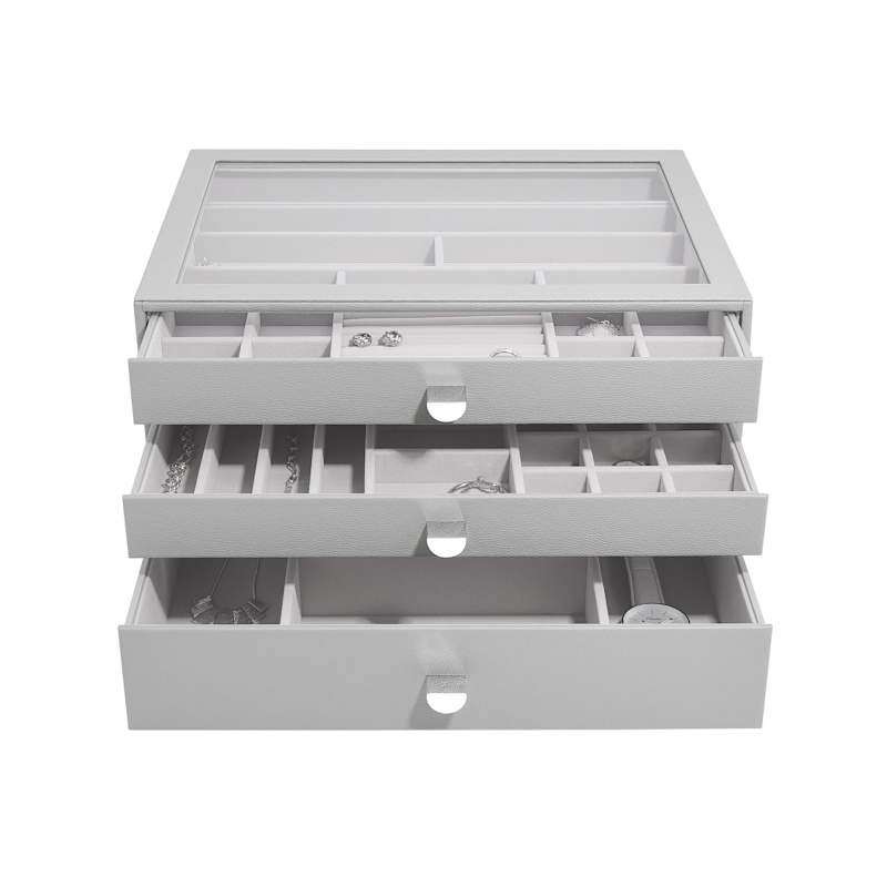 Stackers Supersize Pebble Grey Set Of Three Drawers | Stackers | Wolf ...