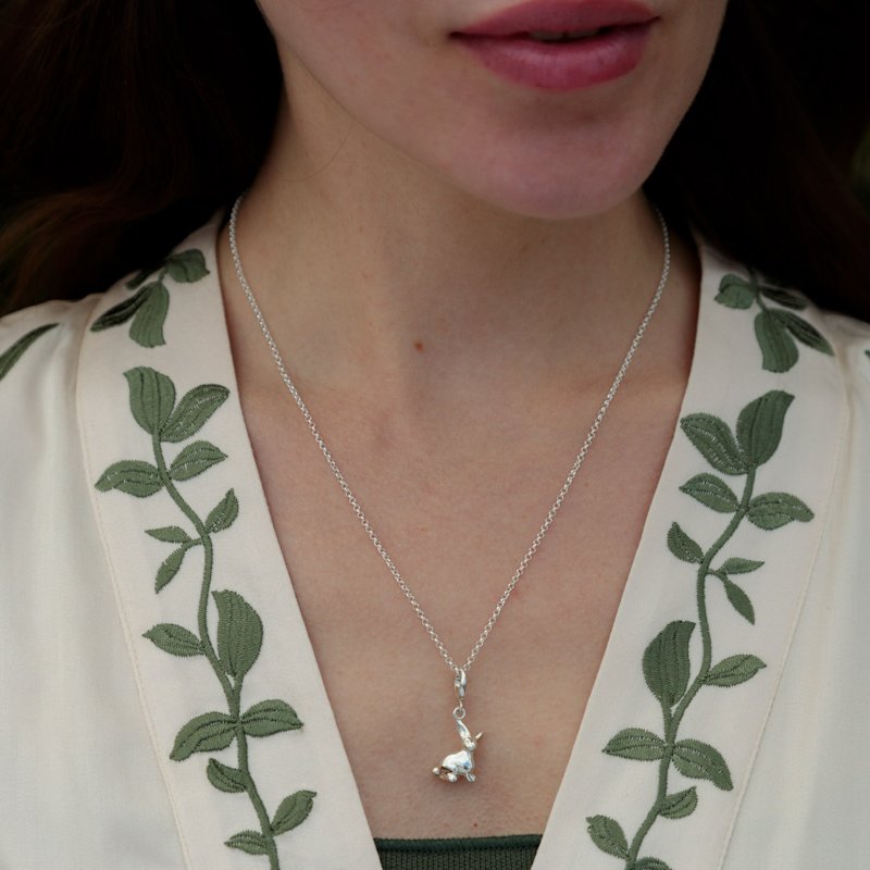 Sterling Silver Rabbit Charm Necklace | Lily Charmed | Wolf & Badger