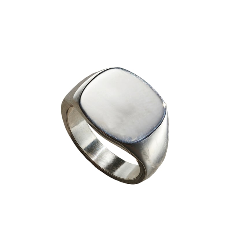 Sterling Silver Mens Rounded Square Signet Ring | Posh Totty Designs ...