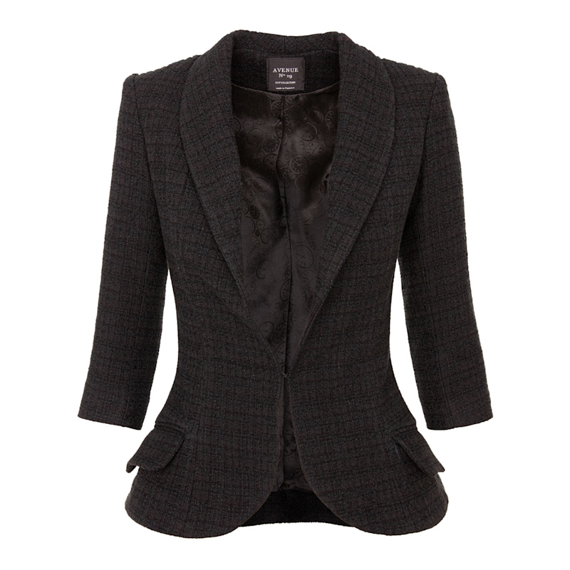 Structured Boucle Blazer - Black | AVENUE N°29 | Wolf & Badger