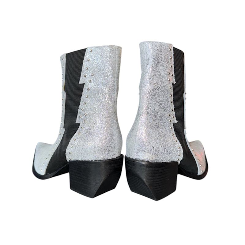 The Silver Lightning Bolt Leather Boots | Any Old Iron | Wolf & Badger