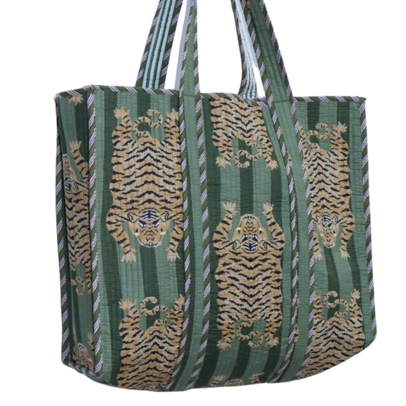 The Ultimate Tibetan Tiger Tote In Green | Conscious Yoga Collective | Wolf & Badger