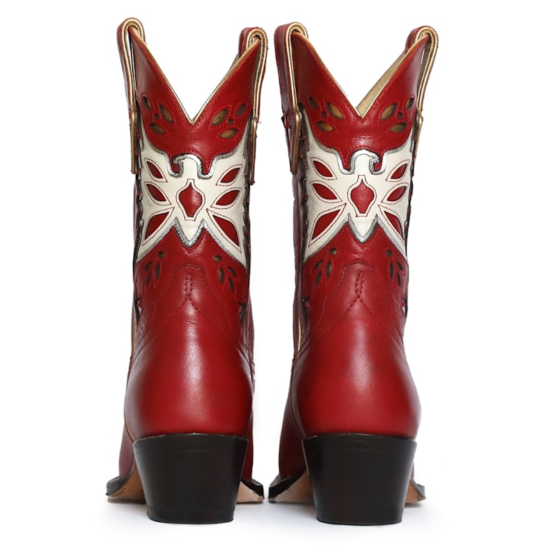 Red Thunderbird Cowboy Boot With Metallic Accents | Fraulein Boot ...