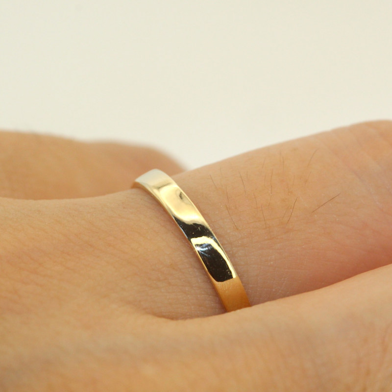 Timeless Yellow Solid Gold Wedding Band | VicStoneNYC Fine Jewelry ...