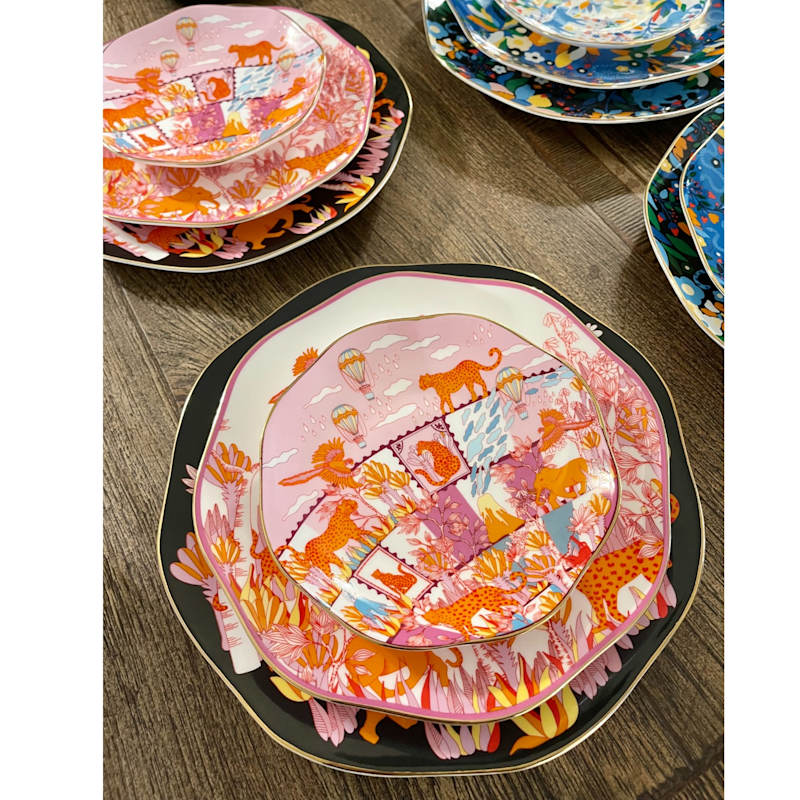 Travel Around World Bone China Plates - Set Of Three | Jessie Zhao New ...