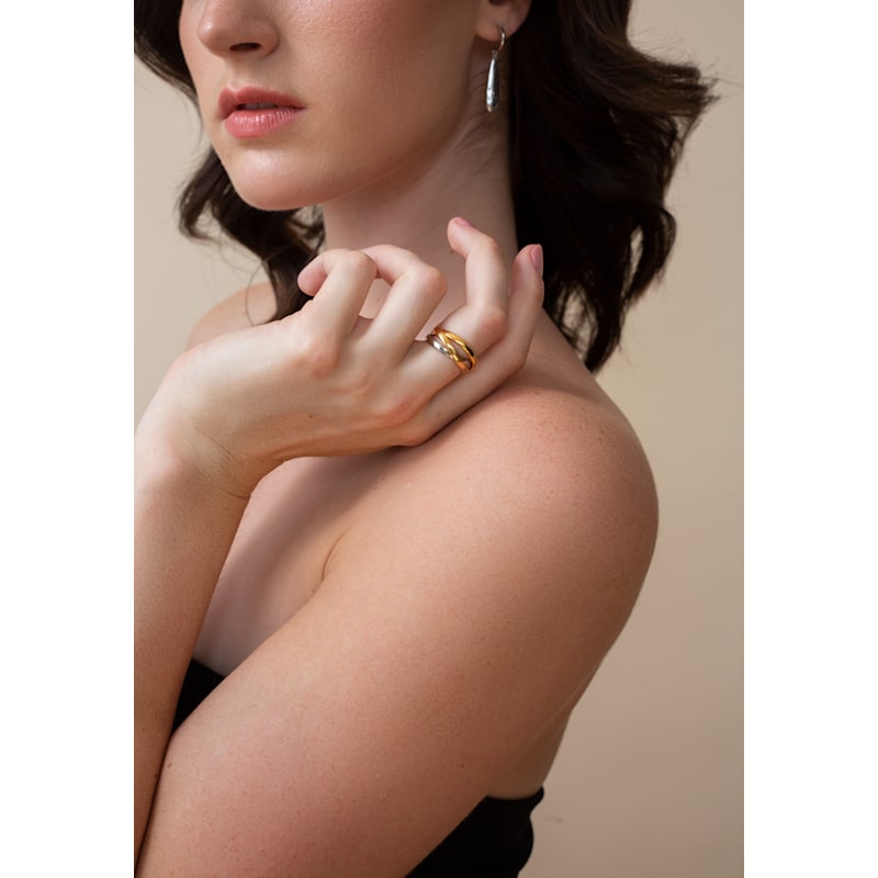 Two Tone Interlink Ring | Zynnia Collective | Wolf & Badger