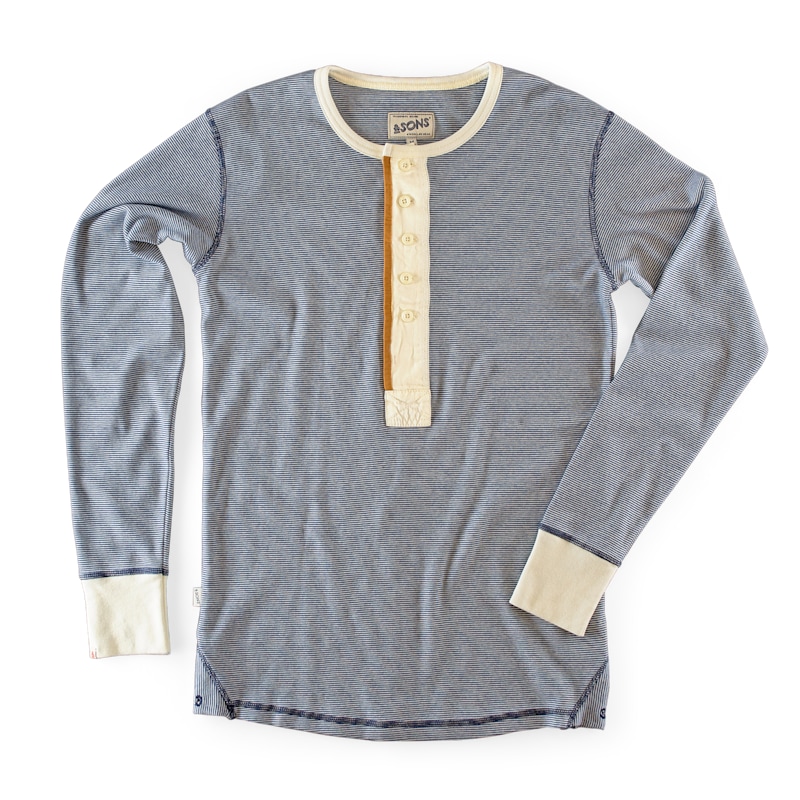 &Sons Wilder Henley Ticking Blue | &SONS Trading Co | Wolf & Badger