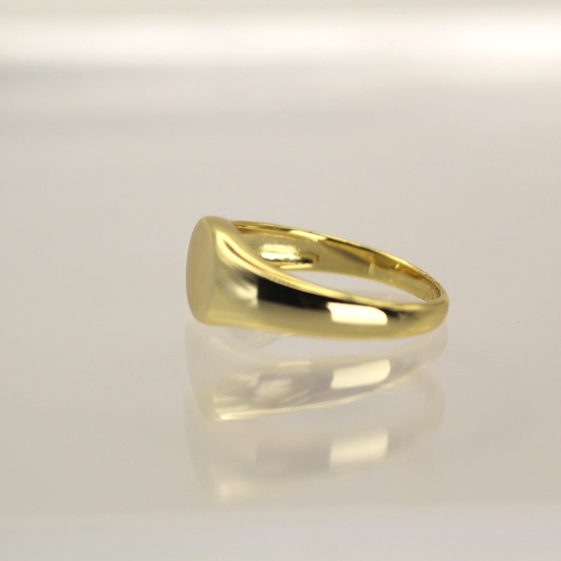 Yellow Solid Gold Oval Shape Signet Ring | VicStoneNYC Fine Jewelry ...