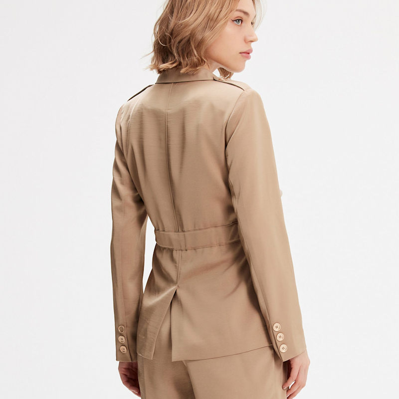 Safari Blazer With Gathered Waist | Smart and Joy | Wolf & Badger