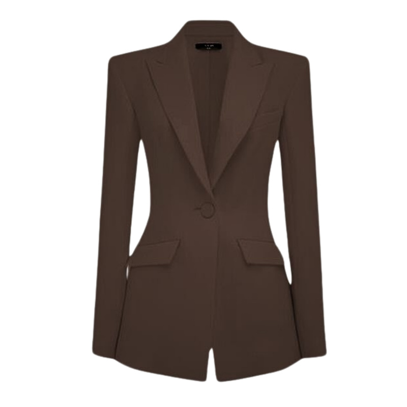 Vintage-Inspired Oversized Blazer - Mocha | UNUM DIEM | Wolf & Badger