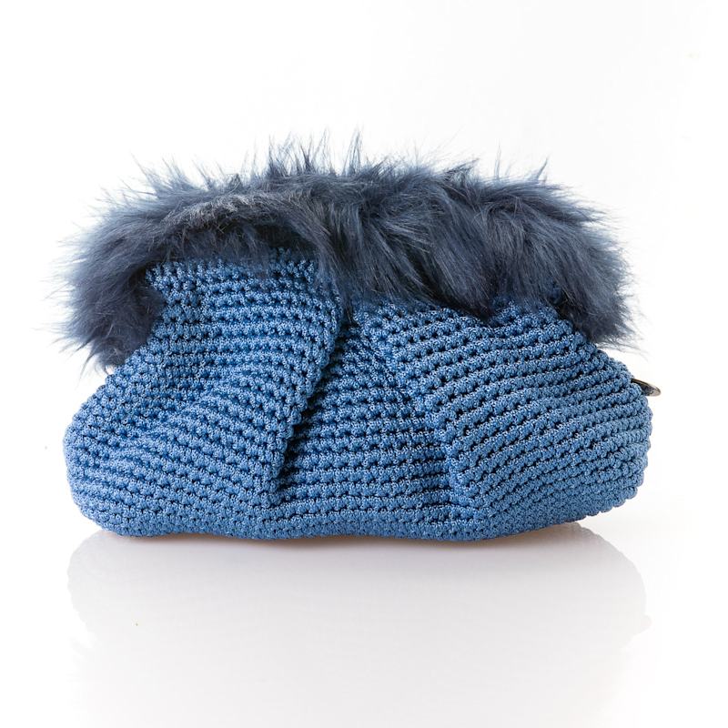 Vintage Style Clutch Furry Royal Blue | Speira | Wolf & Badger