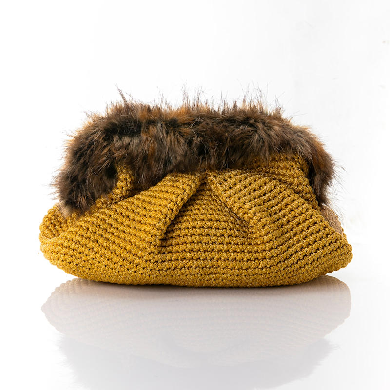 Vintage Style Clutch Furry Yellow Gold | Speira | Wolf & Badger