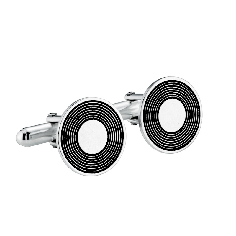 Sterling Silver Vinyl Record Cufflinks | Posh Totty Designs | Wolf & Badger