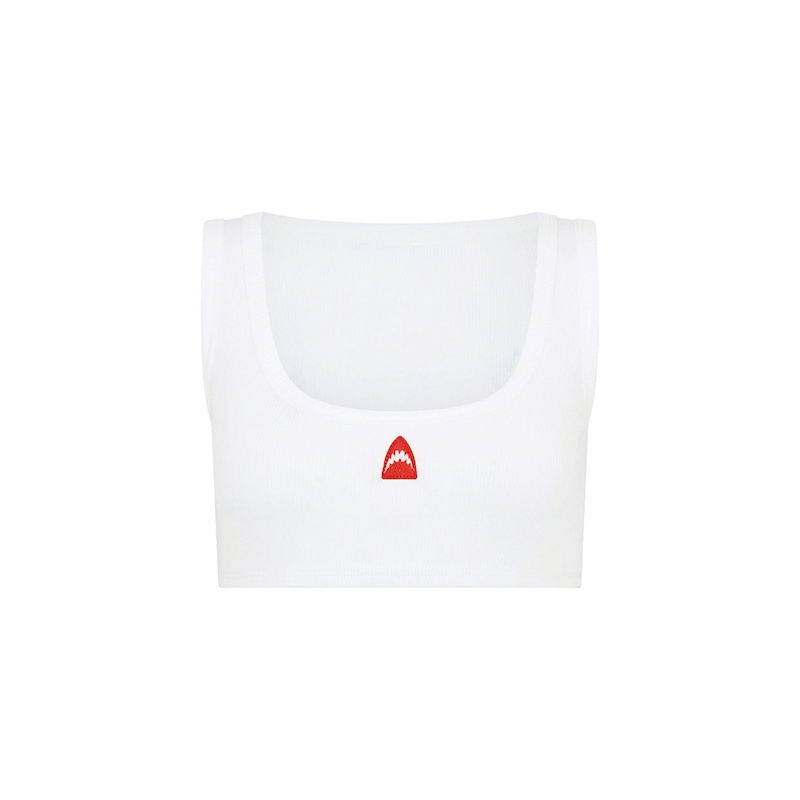 White Cropped Tank Top | LETS SWIM | Wolf & Badger