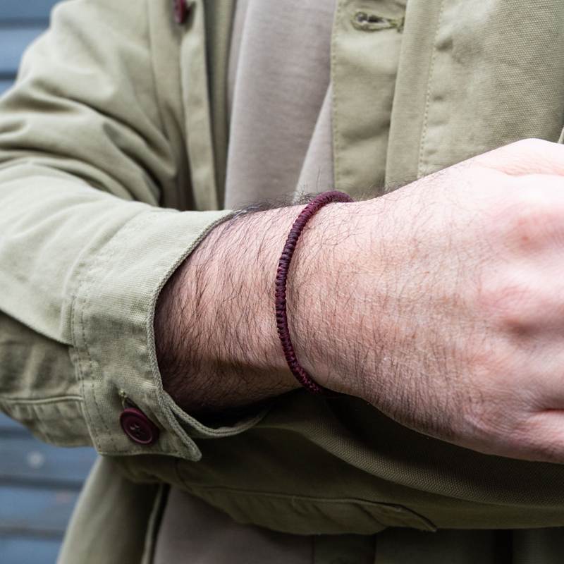 Wine Red Waxed String Bracelet For Men - Sportsman | Harbour UK ...