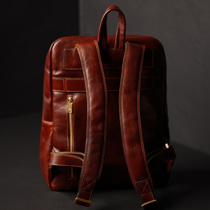 Womens Leather Backpack Travel Bag In Brown - The Divine Comedy | Time ...