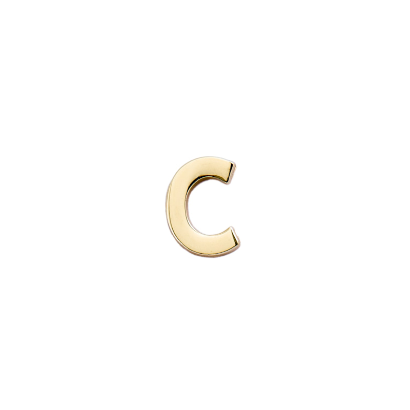 Golden Metal Letter C Pin | Make Heads Turn | Wolf & Badger