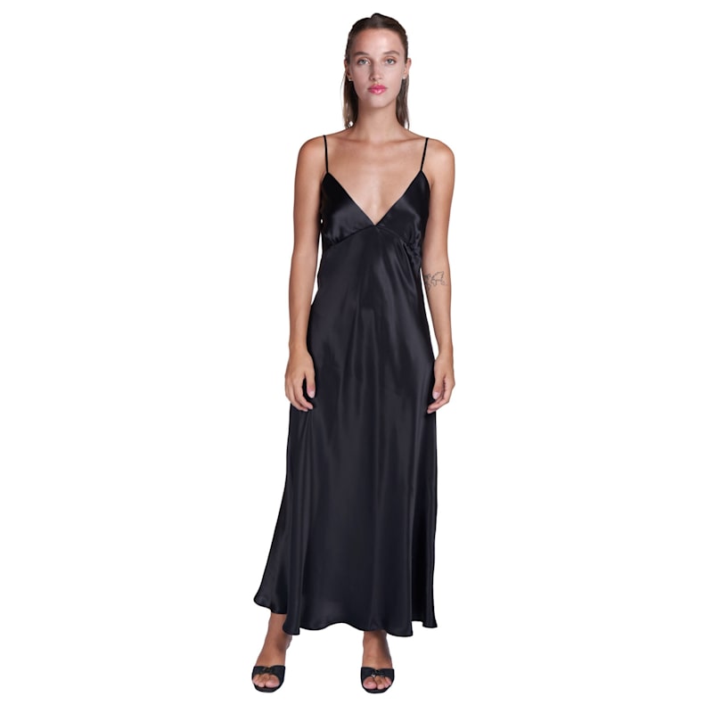 Black Silk Satin Lingerie Slip | Sofia Tsereteli | Wolf & Badger