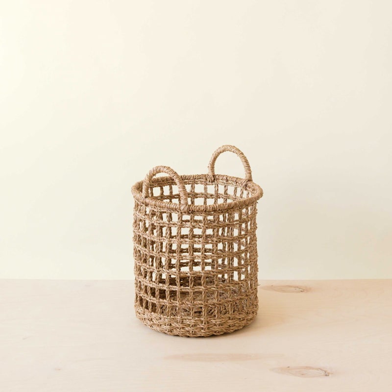 Open Weave Baskets With Handle, Set Of Three - Storage Baskets | LIKHÂ ...