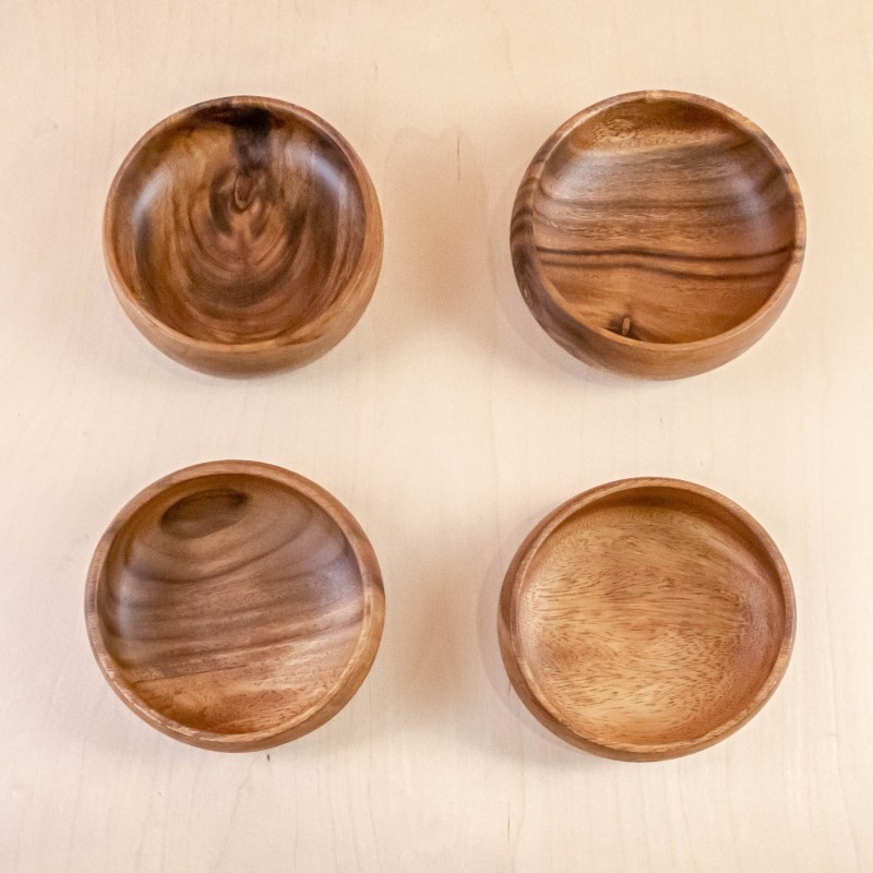 Acacia Calabash Bowls Set - One Large & Four Small Bowls | LIKHÂ | Wolf ...
