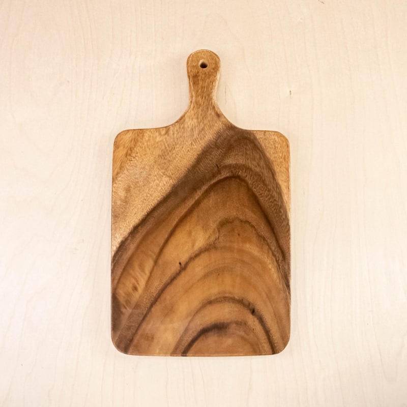 Acacia Rectangle Cutting Board With Handle | LIKHÂ | Wolf & Badger