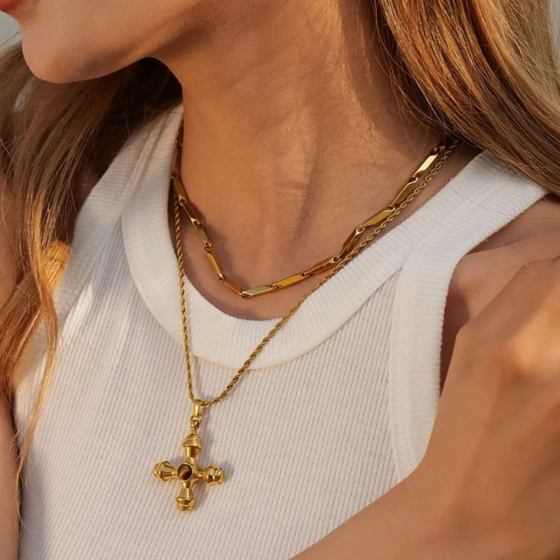 Adalena Vintage Cross Pendant Necklace | Olivia Le | Wolf & Badger